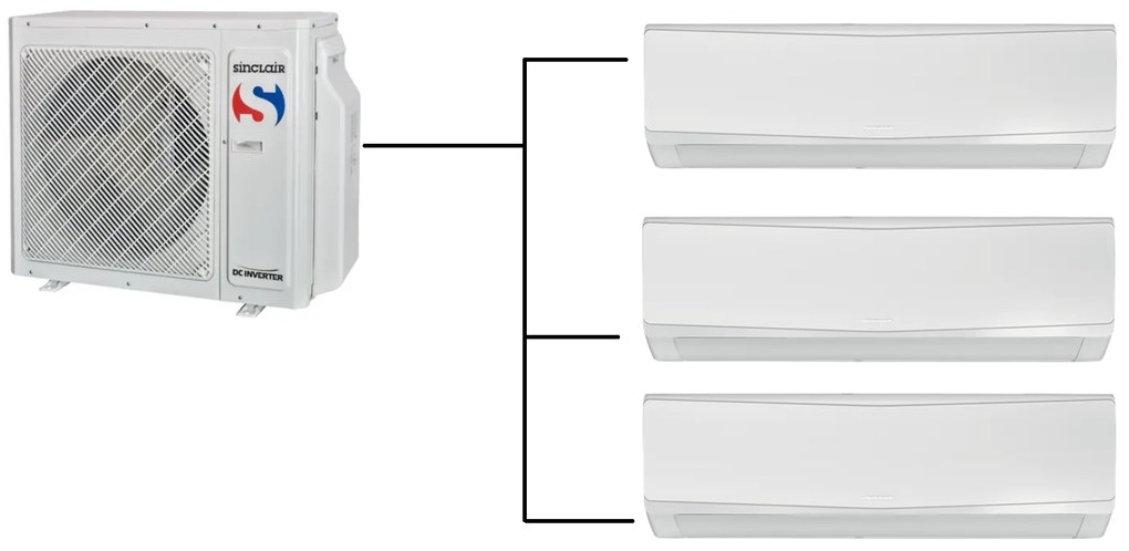 Klimatizace Sinclair keyon 1+3 (2,7kW + 2,7kW+ 3,2kW) Multi-split R32