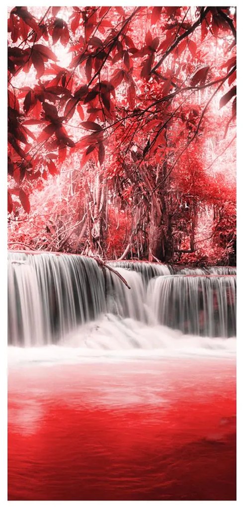 Fototapeta na dveře - Červený vodopád (95x205cm)