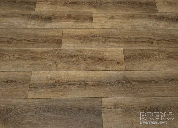 Breno PVC CARBONTEX Cherbourg Oak 546 – tmavé dřevo, šíře 400 cm