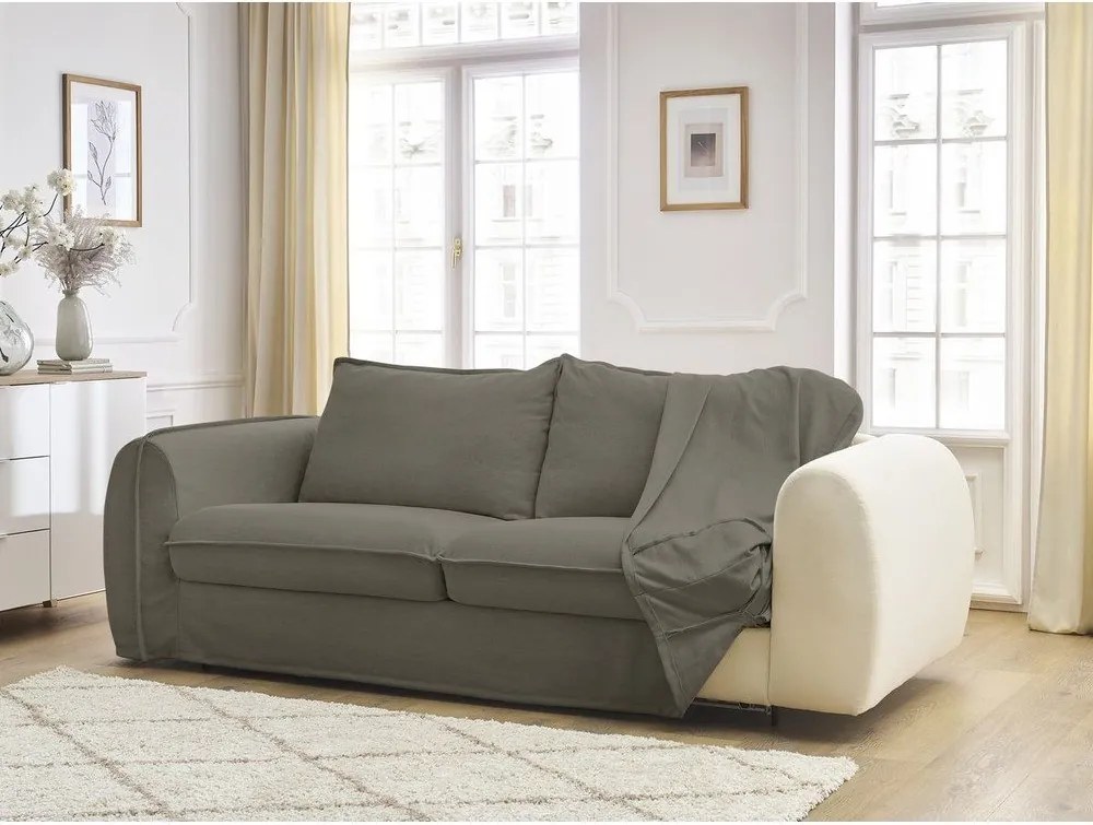 Taupe pohovka na každodenní spaní/rozkládací 216 cm Archimede – Bobochic Paris