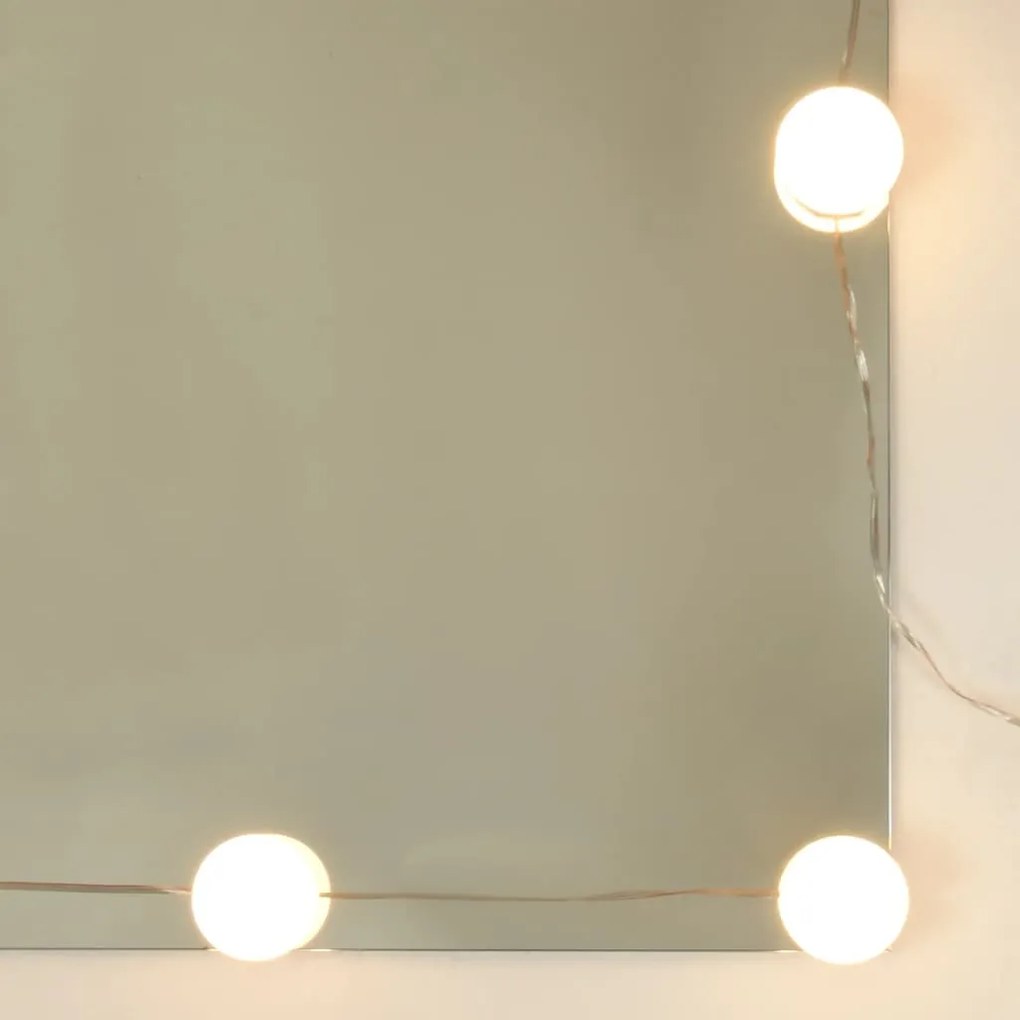 Toaletní stolek s LED lesklý bílý 86,5 x 35 x 136 cm - Default Title