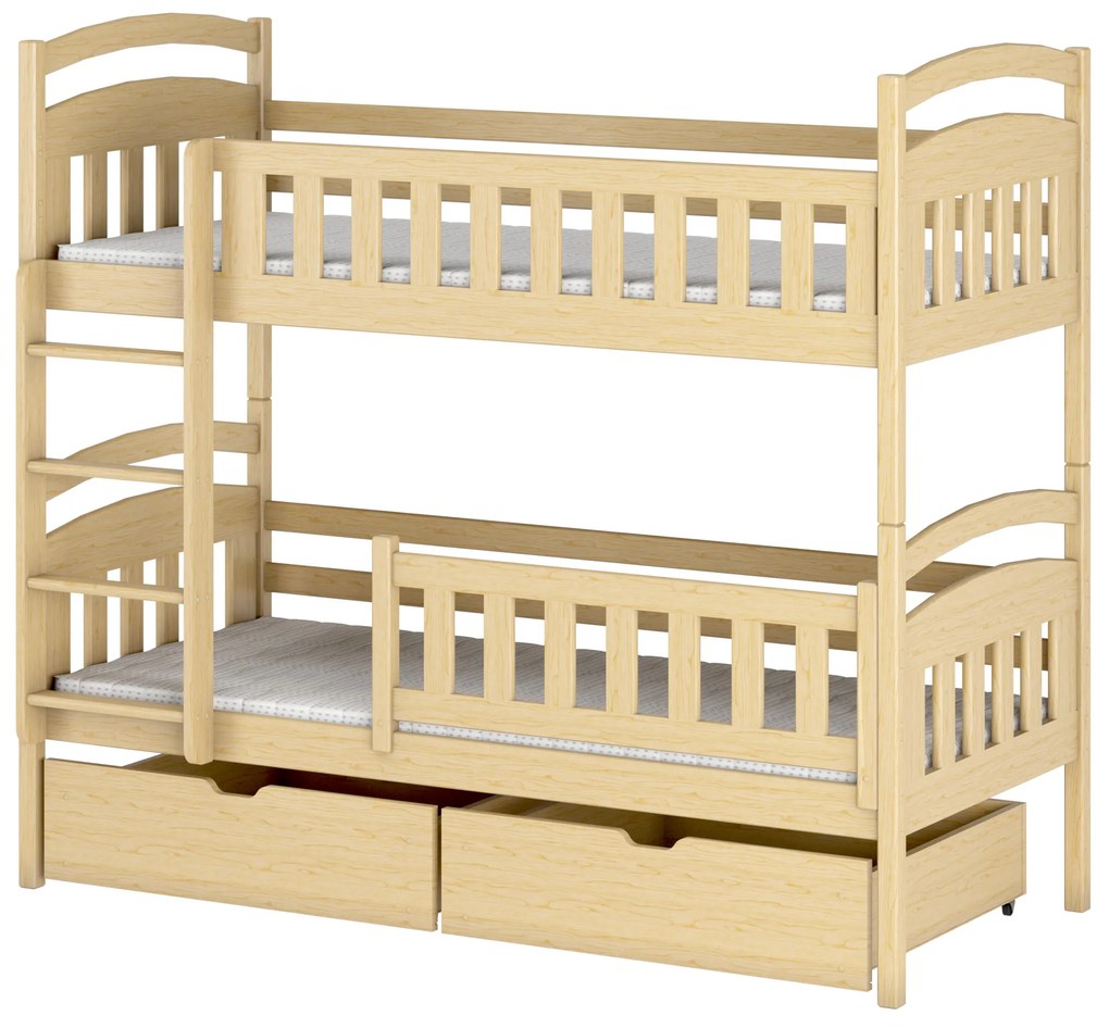 Dětská postel 90 cm Irwin (s roštem a úl. prostorem) (borovice). 1013562