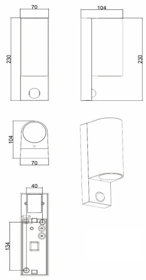 Lucide 69803/02/30 -Venkovní svítidlo se senzorem ZARO 2xGU10/7W/230V IP65 černá