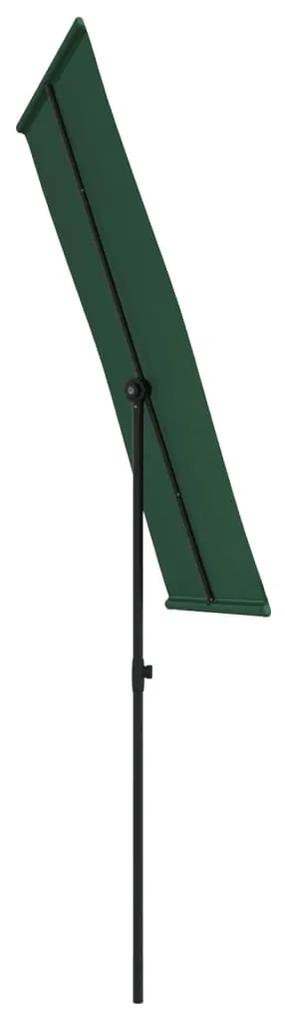 Zahradní slunečník s hliníkovou tyčí 180 x 110 cm zelený - Default Title