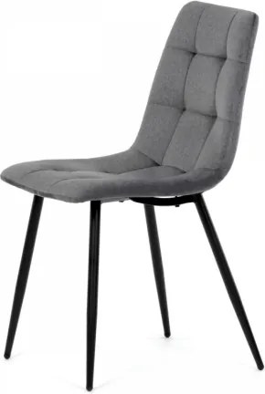 Jídelní židle šedá látka čtyřnohá kovová černá podnož DCL-X7015 GREY2