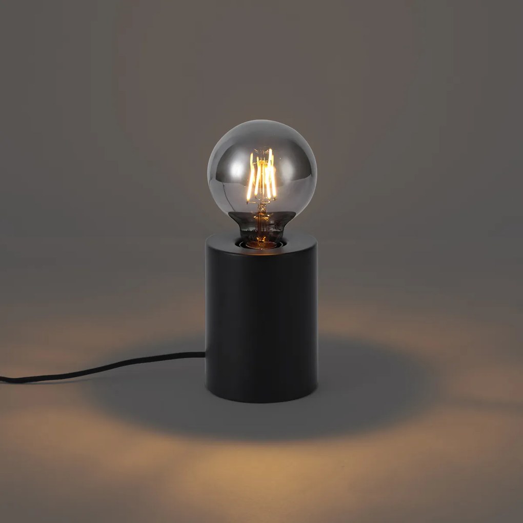 Moderní stolní lampa černá 13 cm - Cylinder