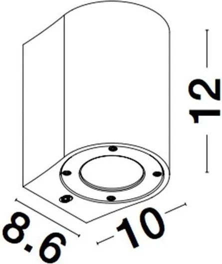 NV 9790531 Venkovní nástěnné svítidlo LIDO bílý pískovec skleněný difuzor GU10 1x7W IP65 100-240V bez žárovky světlo dolů - NOVA LUCE