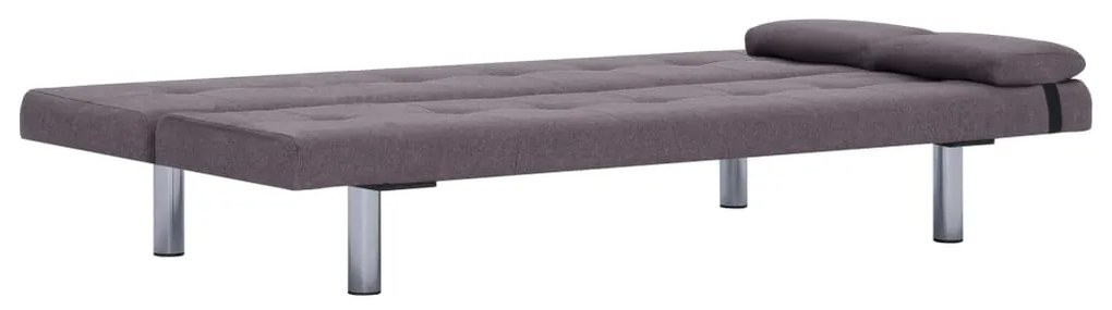 vidaXL 282192 Marketos Sofa Bed with Two Pillows Taupe Polyester
