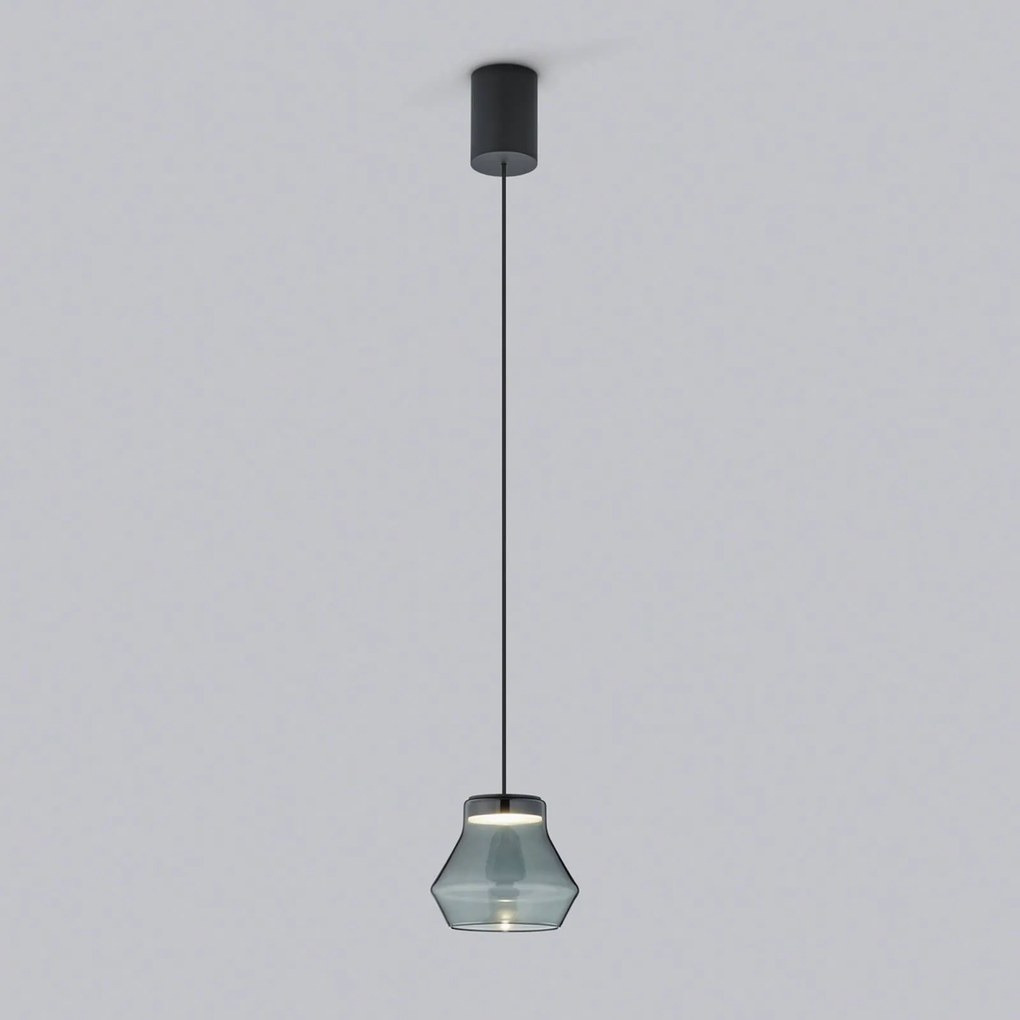 Helestra Fou LED závěsné světlo kouřové 11x9,5cm