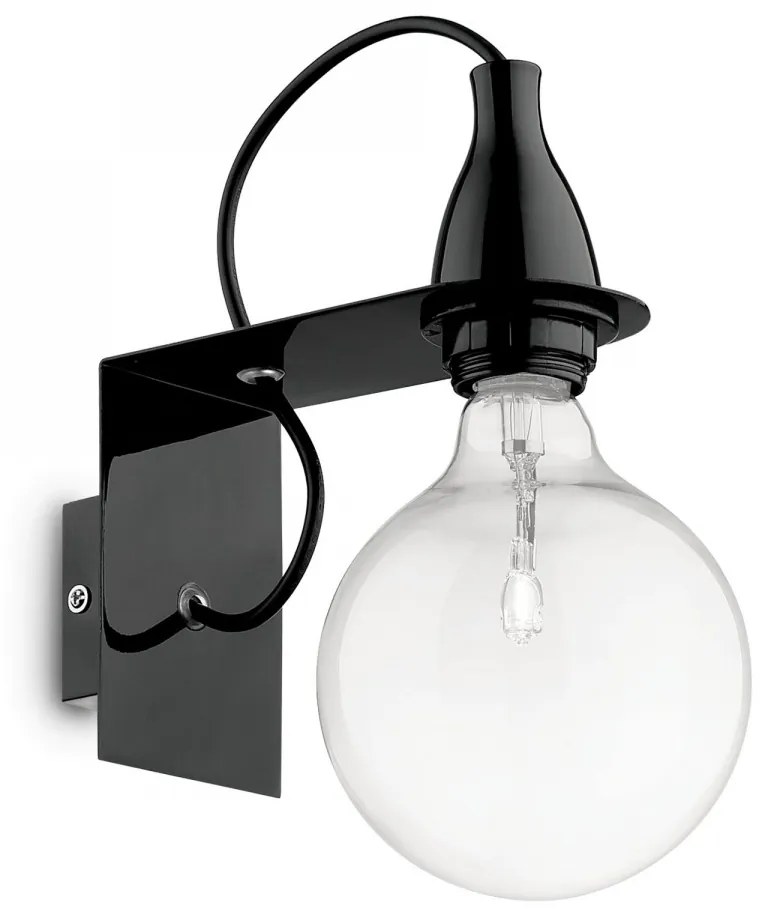 Ideal Lux 045214 nástěnné svítidlo Minimal Nero 1x70W|E27