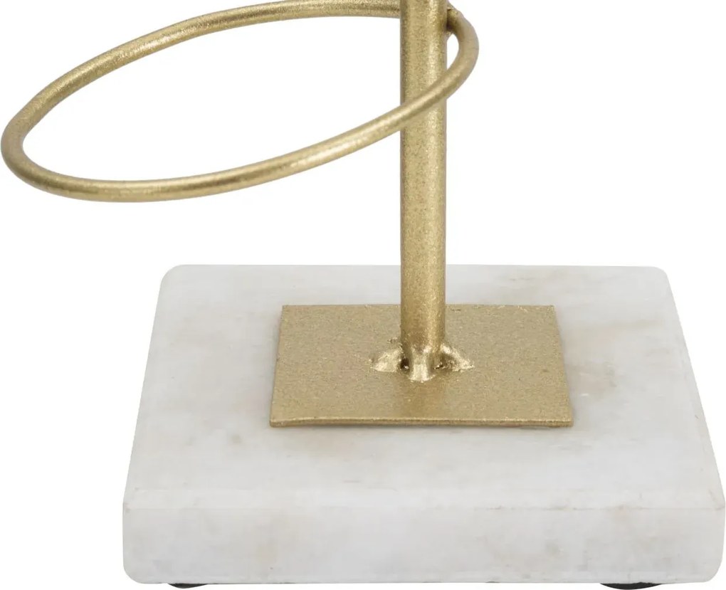 Kovový svícen Rings 46 cm zlatý/mramor