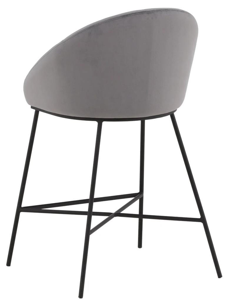 Barová židle Velvet, tmavě šedá, 57x58.5x97