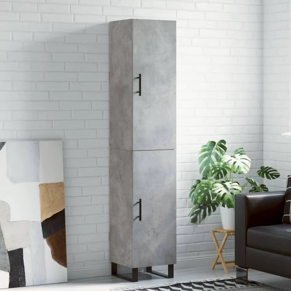 Skříň highboard betonově šedá 34,5x34x180 cm kompozitní dřevo