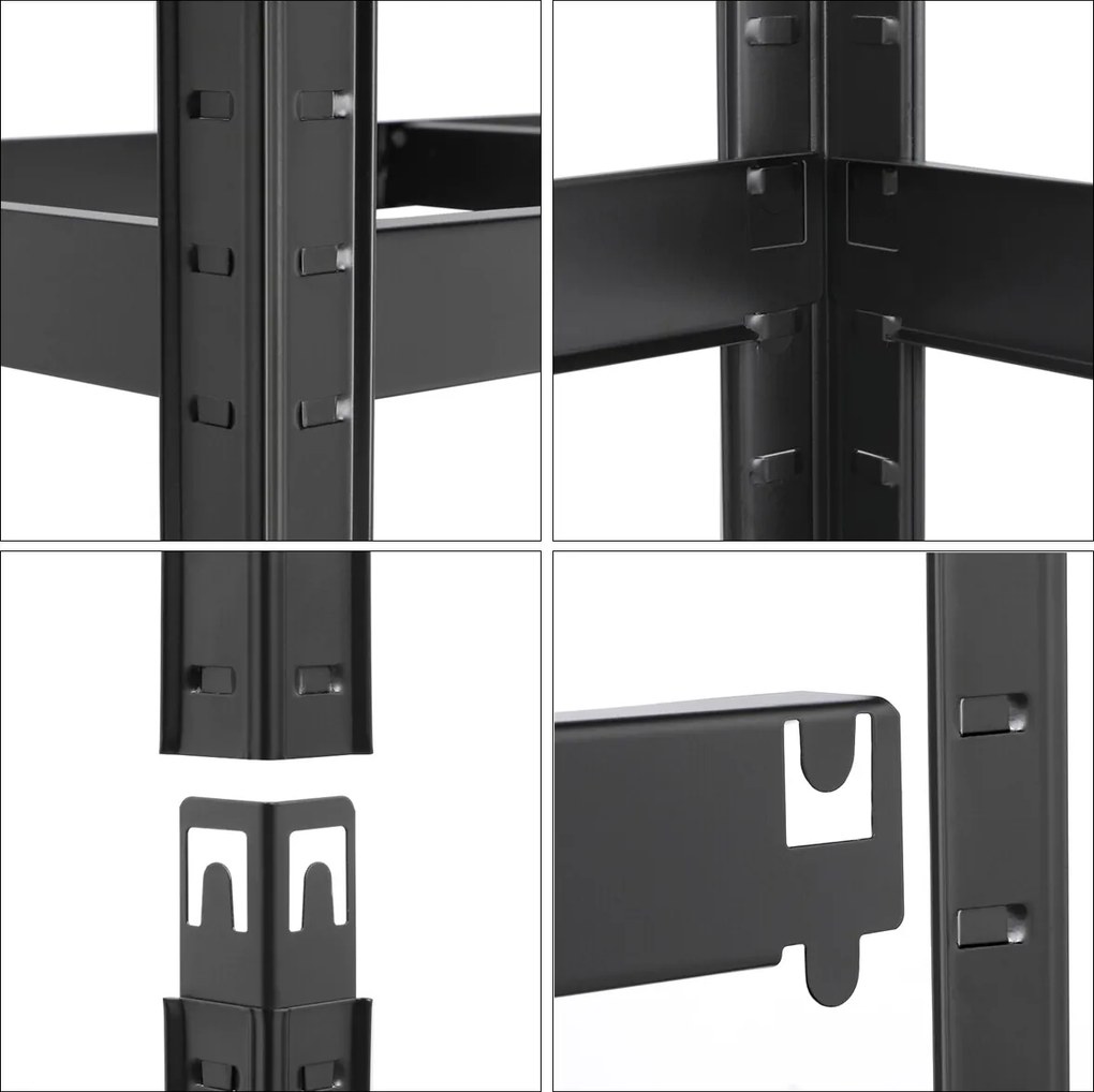 Zátěžový regál Yaheetech – Mod.9: 180 × 90 × 60 cm/875 kg černá (264515749188)