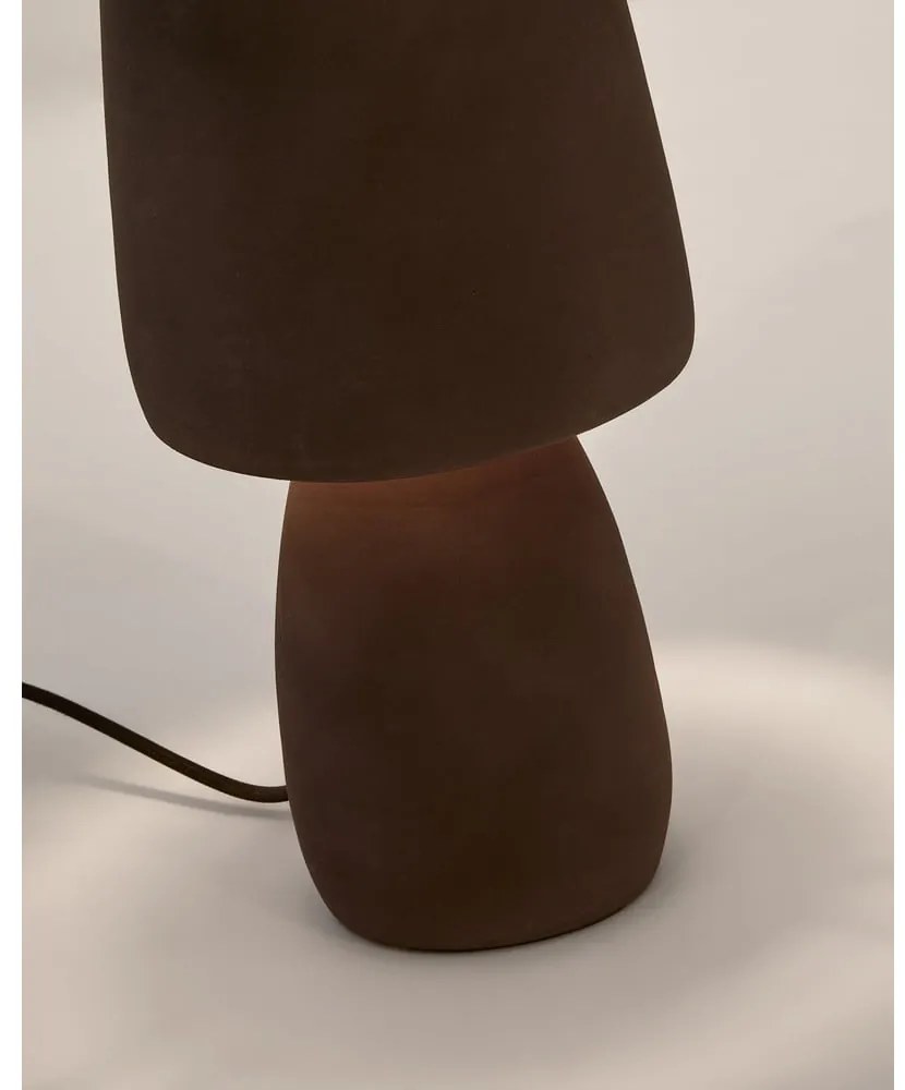 Tmavě hnědá stolní lampa (výška 30 cm) Tandy – Kave Home