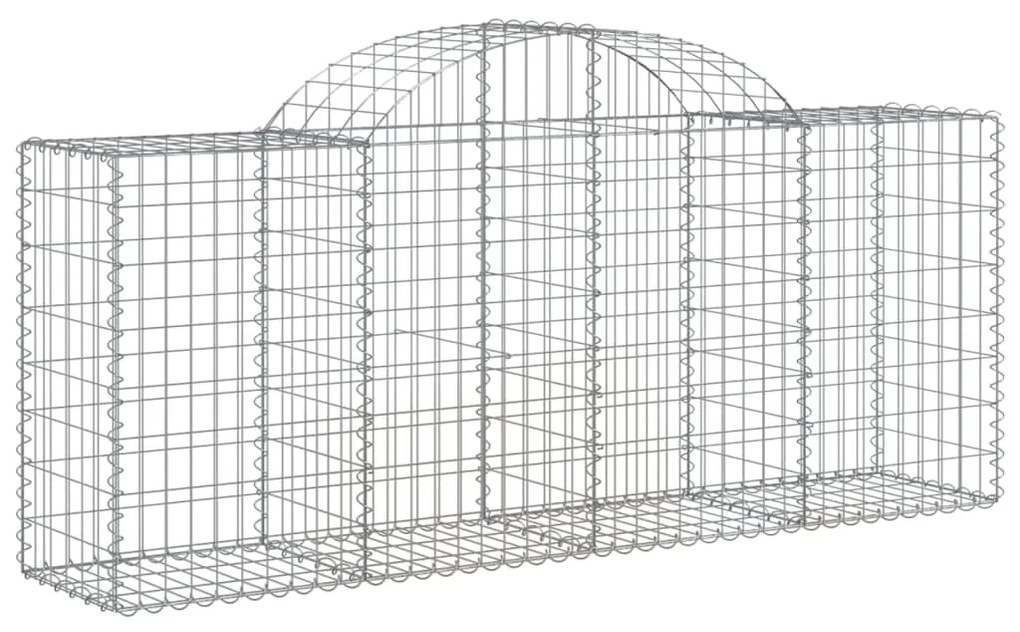 Klenuté gabionové koše 9 ks 200x50x80/100 cm pozinkované železo,  3146306