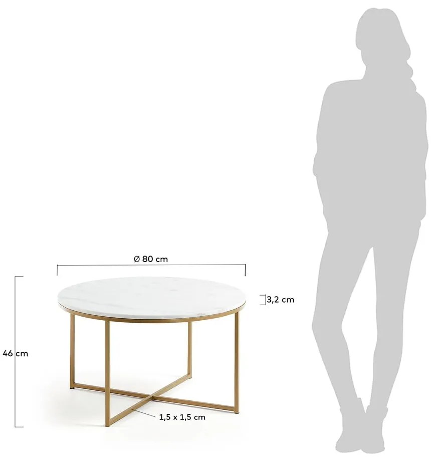 Konferenční stolek Kave Home Shefield, ø 80 cm