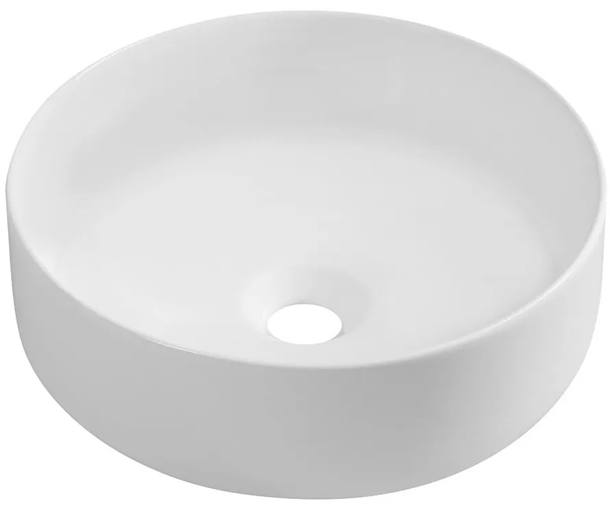 Isvea INFINITY ROUND keramické umyvadlo na desku průměr 36 x 12 cm bílá mat 10NF65036-2L Koupelny Bernold