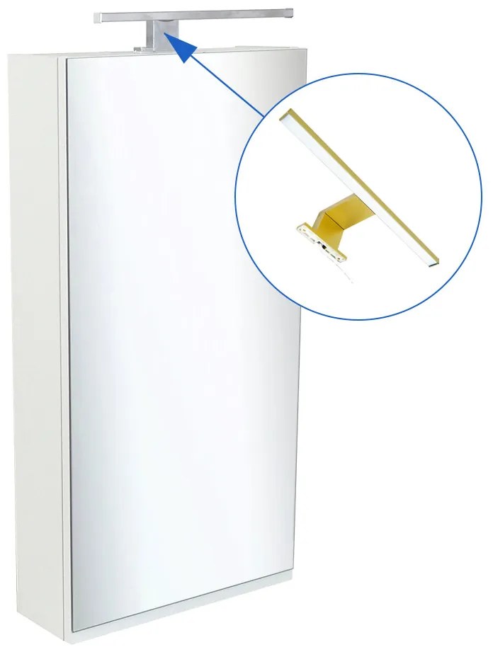 Comodo Zrcadlová skříňka Atica 40 ZS LED-G s osvětlením Any LED 30 G, zlatá