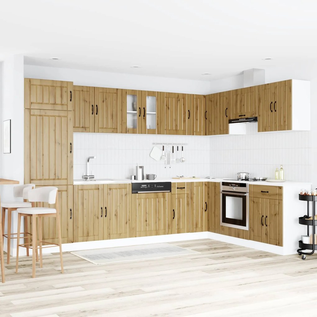 Skříňka pod dřez Lucca 2 ks Artisanový dub Kompozitní dřevo 3315020