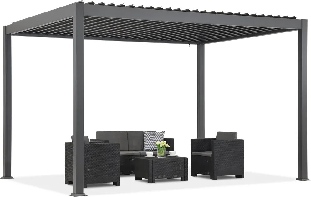 Lagos Premium 3x4 Garden Point volně stojící terasová pergola antracitová a bílá