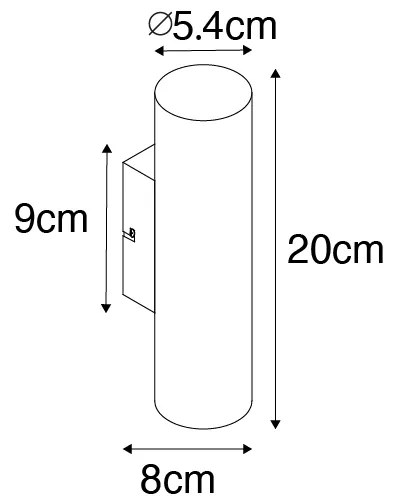 Moderní nástěnné svítidlo ocel 2-světlo - Jeana