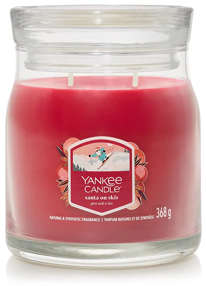 Yankee Candle vonná svíčka Signature ve skle střední Santa On Skis, 368 g, S