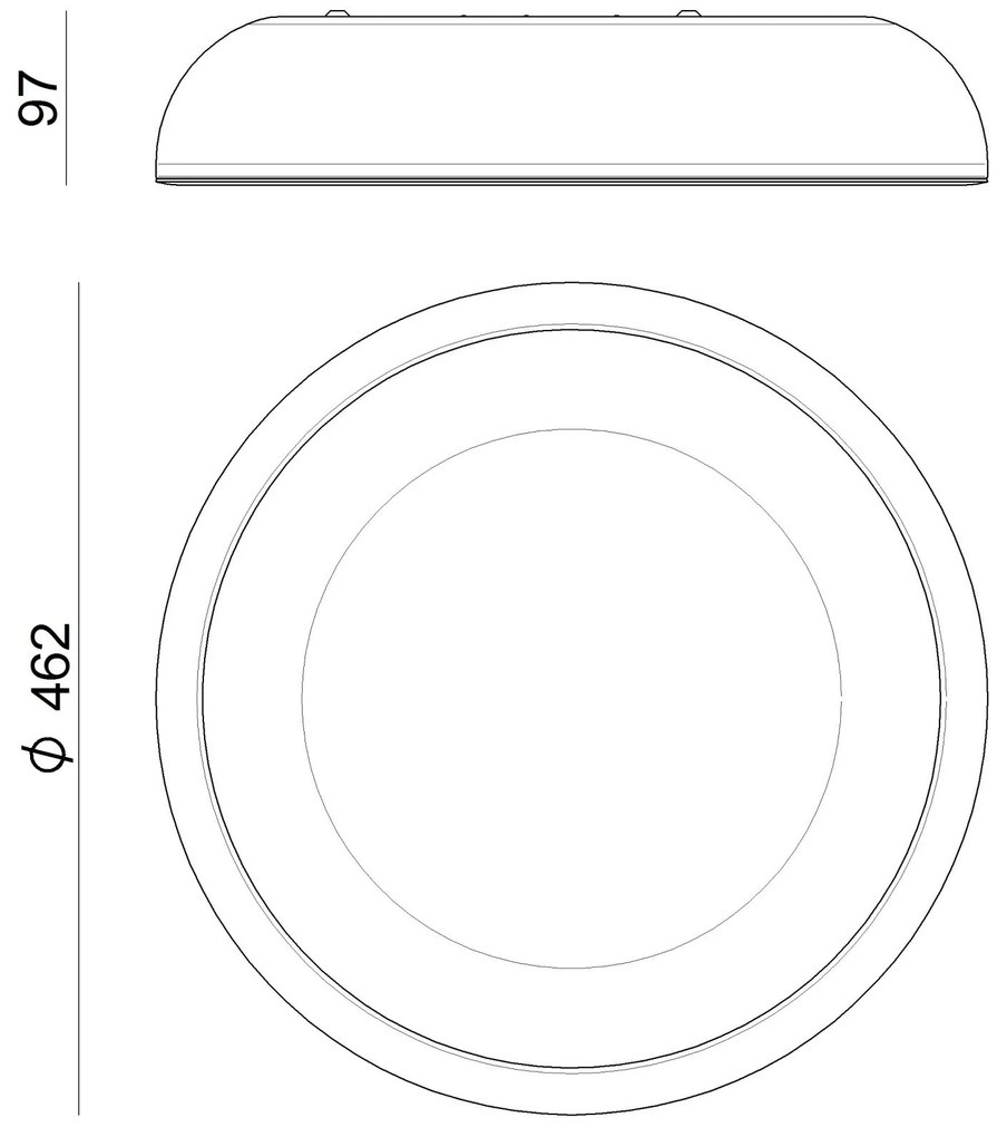 Stilnovo 8534 Reflexio_S, bílo-hnědé stropní svítidlo se skrytým zdrojem světla, 37W LED stmívatelné 3000K, prům. 46cm