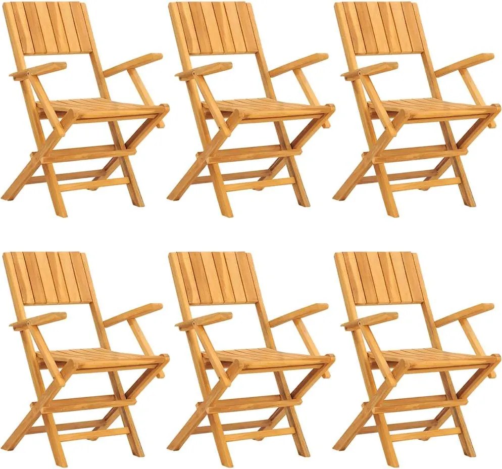 Skládací židle 6 ks 55x61x90 cm masivní teak 3155062