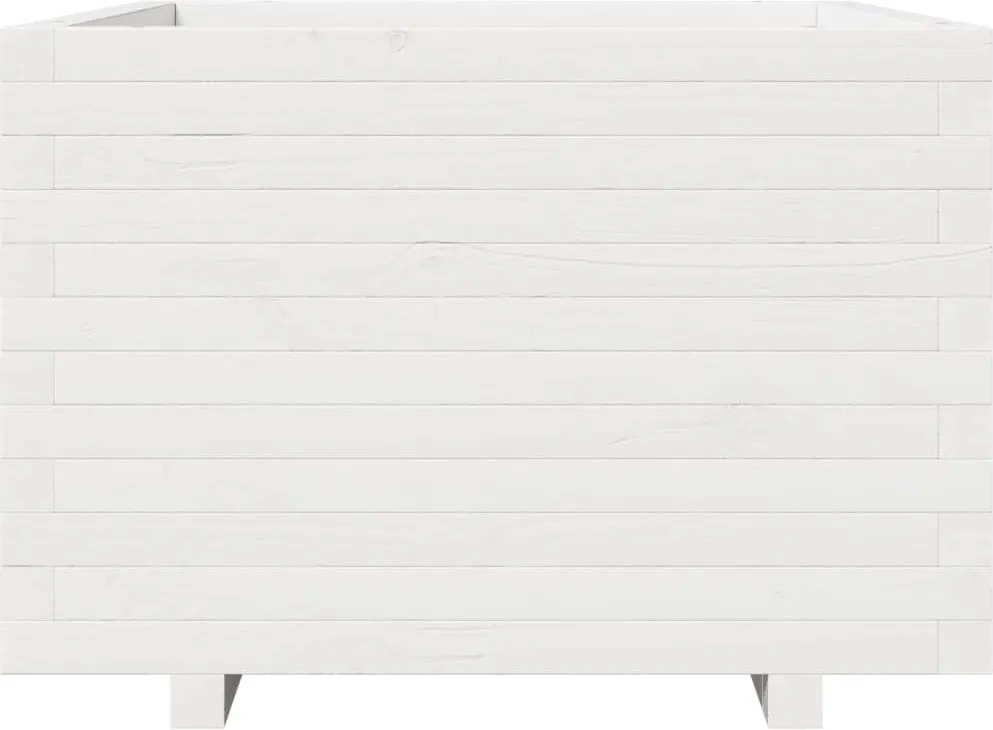 Zahradní truhlík bílý 70 x 70 x 49,5 cm masivní borové dřevo 3282525