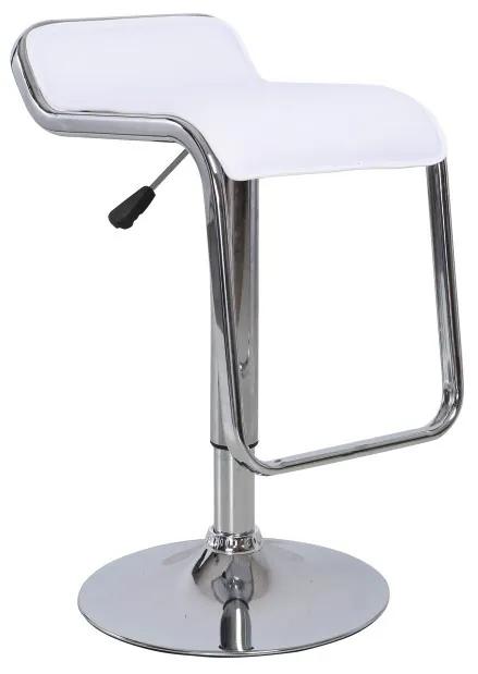 Tempo Kondela Barová židle ILANA - bílá ekokůže / chrom