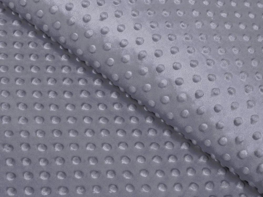 Biante Dětský povlak na polštář Minky 3D puntíky MKP-004 Tmavě šedý 35 x 45 cm