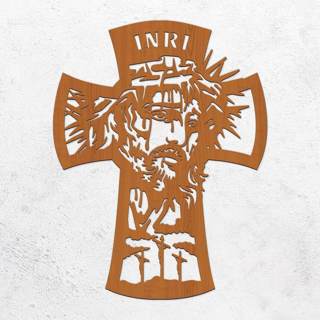 DUBLEZ | Dřevěný kříž na zeď - Ukřižování Ježíše