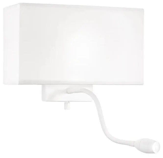 Ideal Lux - LED Flexibilní nástěnná lampa HOTEL 1xE27/60W/230V + LED/1,5W bílá