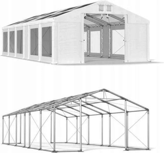 Obchodní stany 5x11 m Stanové haly Das 580 Wp