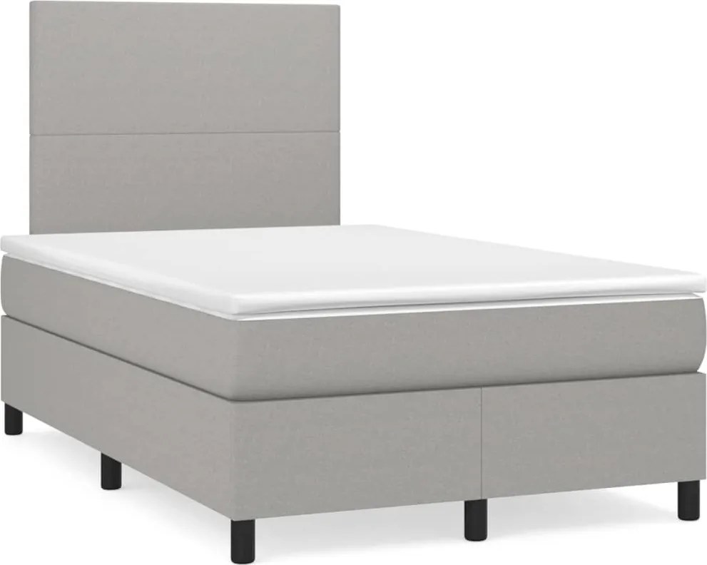 Box spring postel s matrací světle šedá 120 x 200 cm textil 3141601