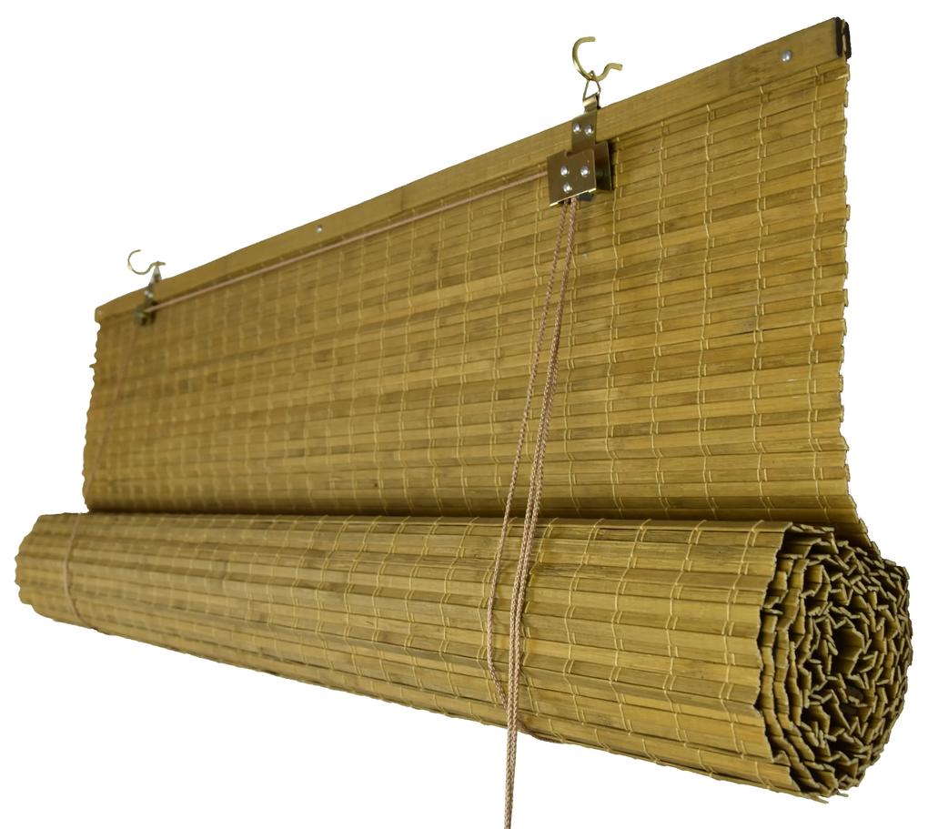 Vingo Bambusová zatemňovací roleta - světle hnědá (ořech) Šířka rolety: 100 cm, Rozvin rolety: 200 cm
