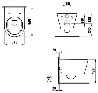 Laufen Kartell WC závěsné Rimless H8203370000001