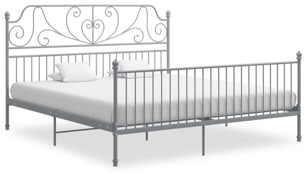 324858 vidaXL Rám postele šedý kov 180 x 200 cm