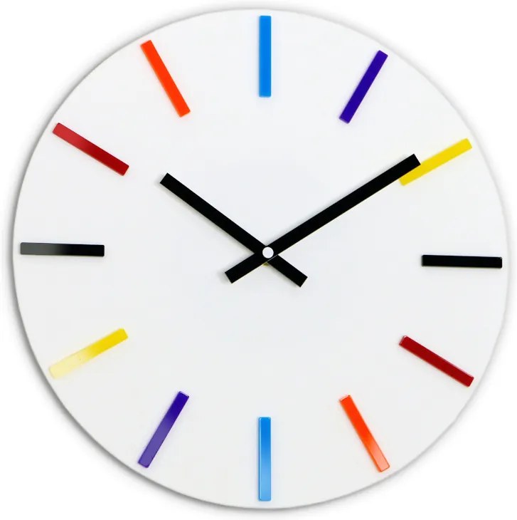Moderní nástěnné hodiny COLORFUL WHITE NH052-white