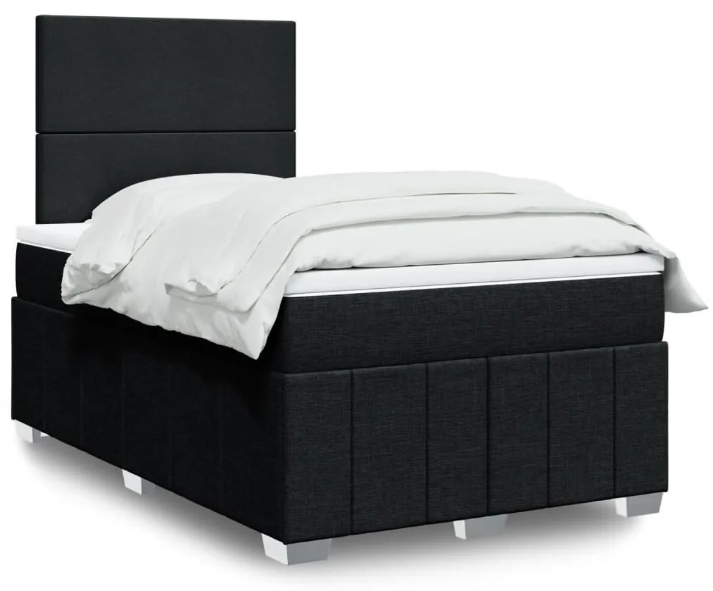Box spring postel s matrací černá 120x190 cm textil 3293902