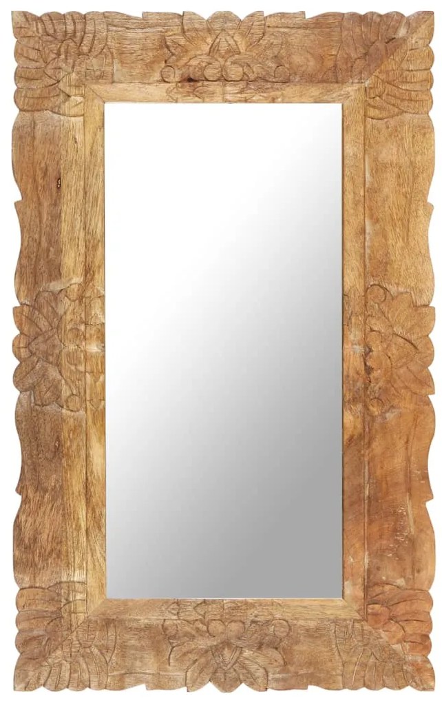 Zrcadlo 80 x 50 cm masivní mangovníkové dřevo 321636