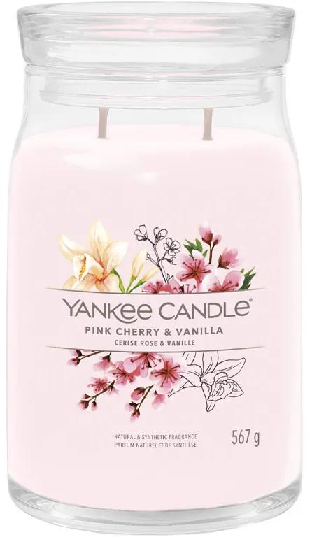 Yankee Candle – Signature svíčka Pink Cherry & Vanilla (Růžové třešně a vanilka) Velikost: velká 567 g