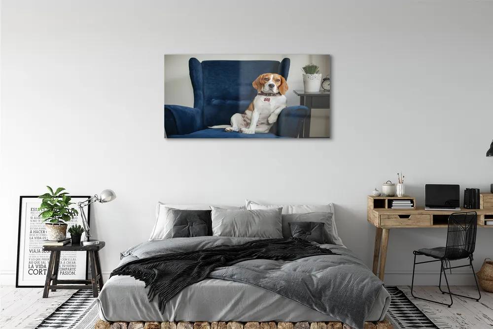 akrylový obraz sedící pes 125x50 cm