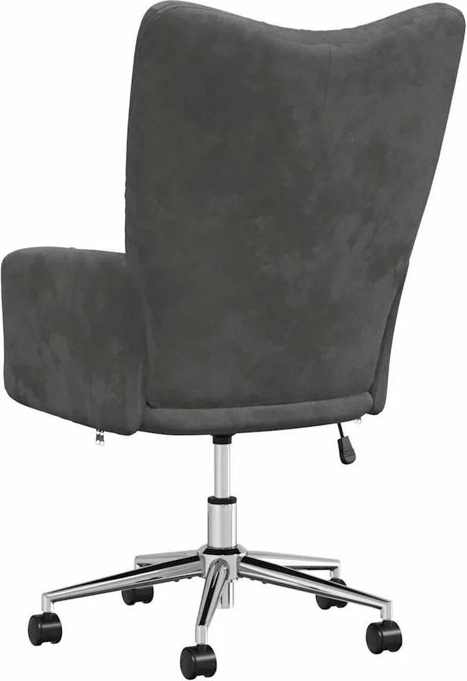 Relaxační křeslo tmavě šedé samet 328162
