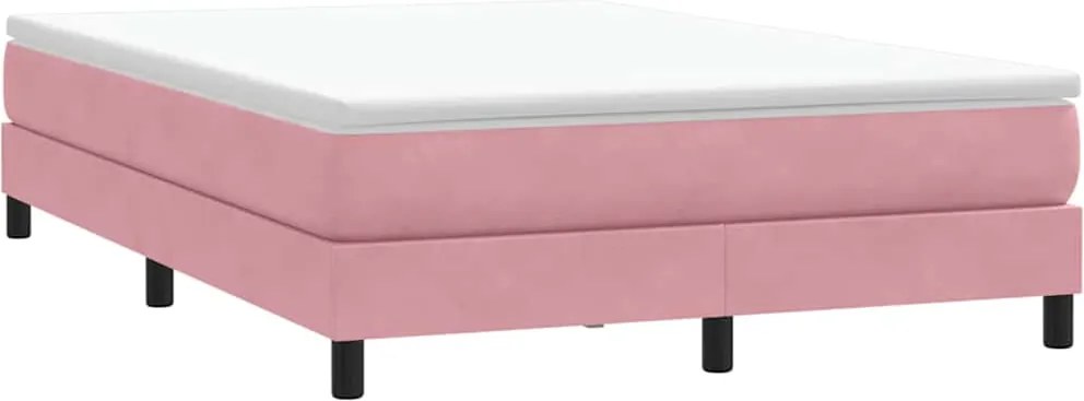 Box spring postel s matrací růžová 160x210 cm samet 3315932