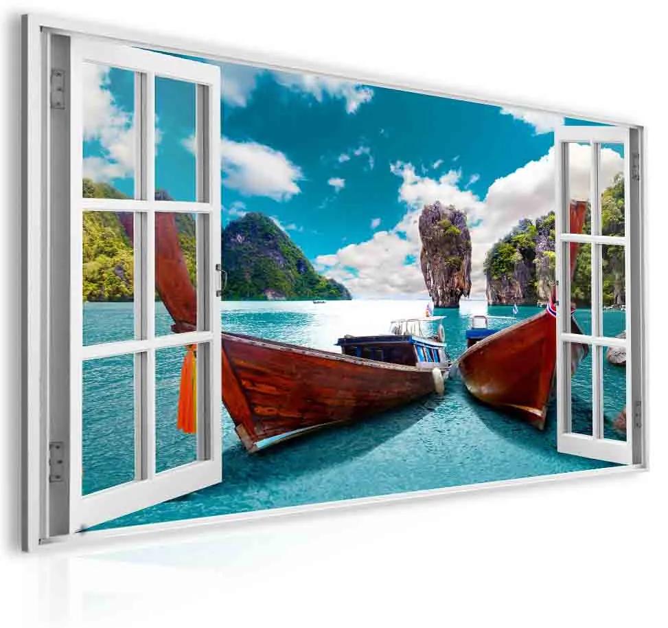 Malvis ® Obraz okno thajský Phuket Velikost (šířka x výška): 60x40 cm