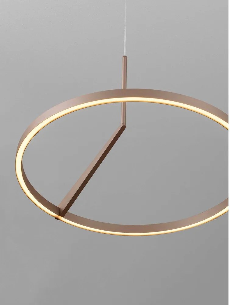 Hliníkové LED stmívatelné závěsné svítidlo v růžovo zlaté barvě ø 60 cm Tilia – Nova Luce