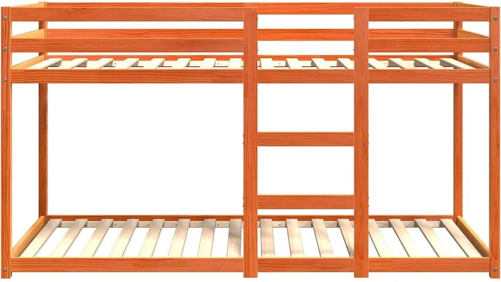 Patrová postel voskově hnědá 90x200 cm masivní borové dřevo 3214874