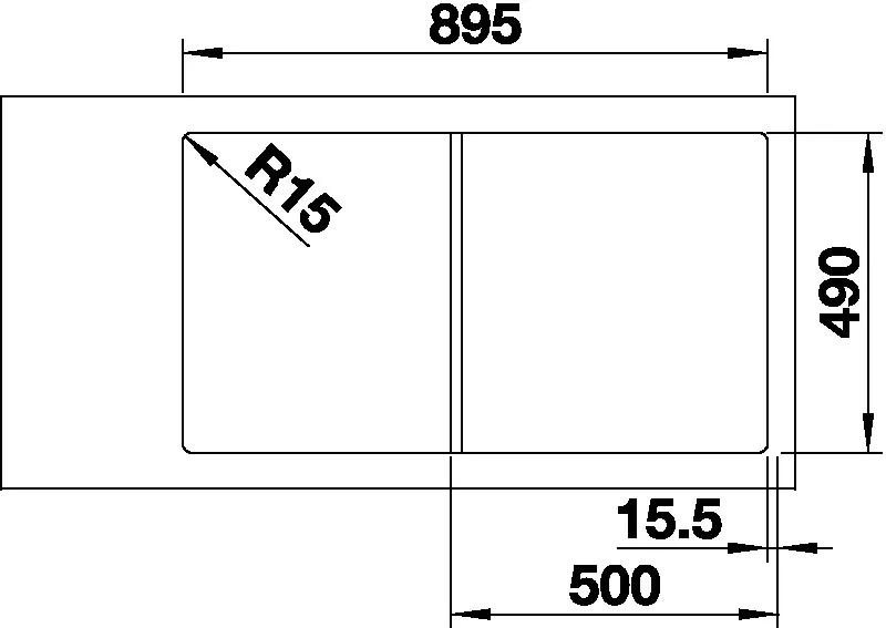 Granitový dřez Blanco AXIA III 5 S InFino šedá skála + skleněná krájecí deska a excentr 523216